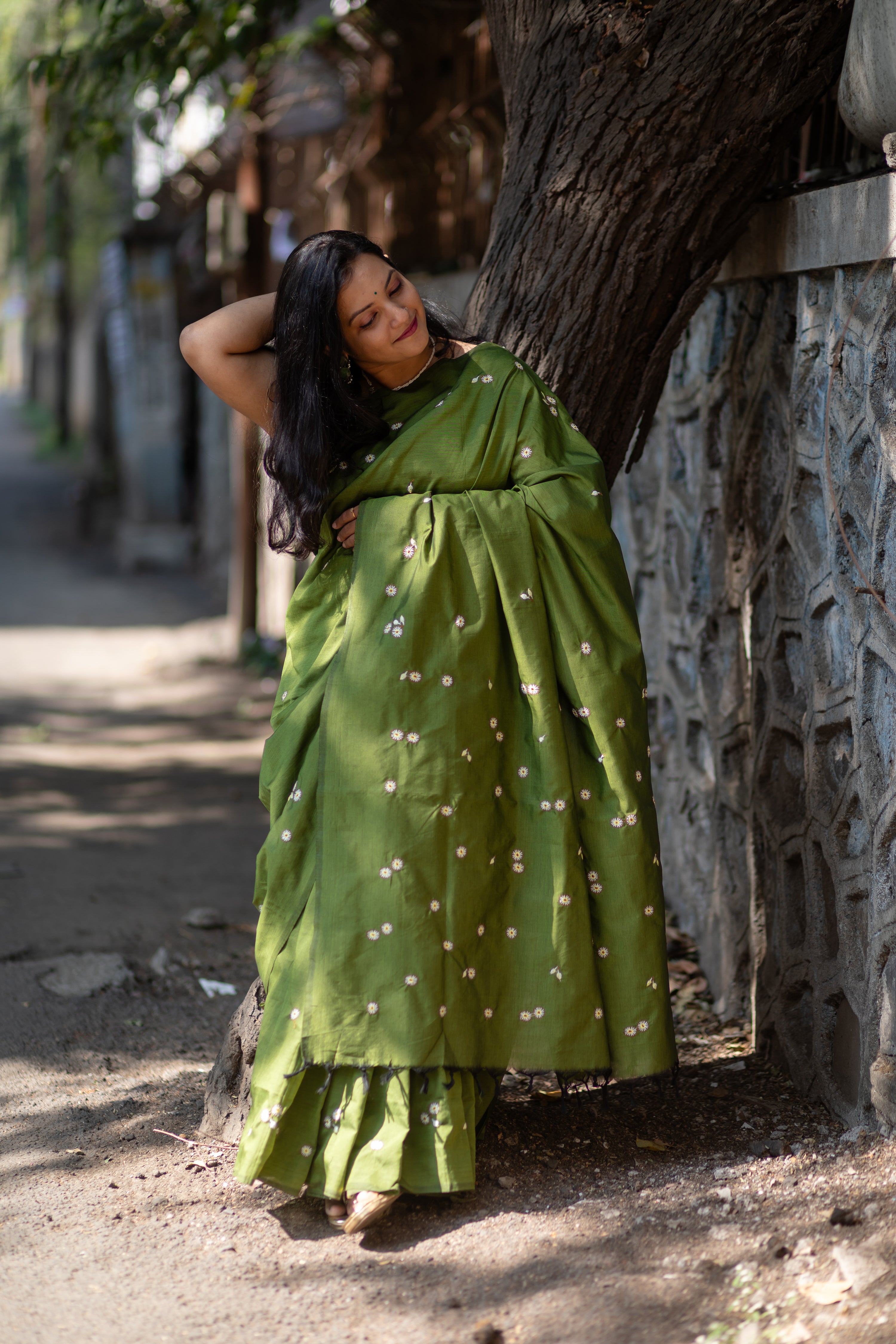 Bakul Saree - Shevali Green – Anjor by Janhavi